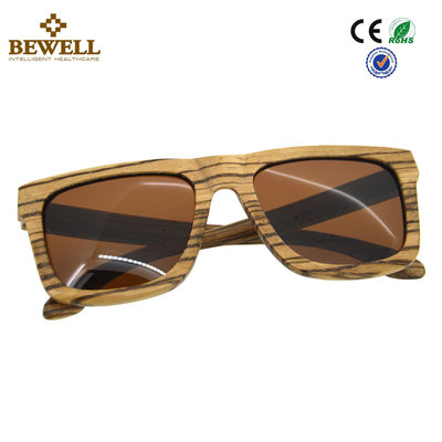 Ayfarer Model Zebra Wood Custom Wood Sunglasses With Brown UV Protection Polarized Lens