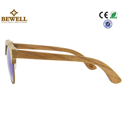 Custom Spring Bud Wood Frame Wood Frame Sunglasses With Polarized Revo Blue Coated Lens