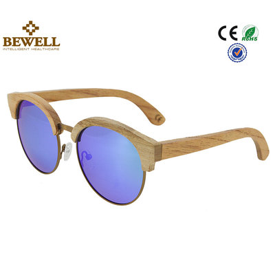 Custom Spring Bud Wood Frame Wood Frame Sunglasses With Polarized Revo Blue Coated Lens
