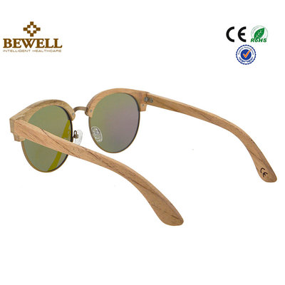 Custom Spring Bud Wood Frame Wood Frame Sunglasses With Polarized Revo Blue Coated Lens