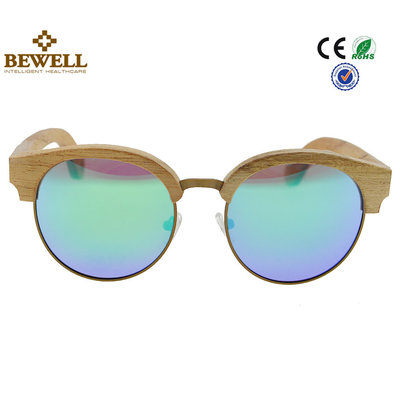 Custom Spring Bud Wood Frame Wood Frame Sunglasses With Polarized Revo Blue Coated Lens
