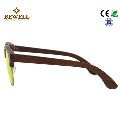 Red Sandalwood Wooden Eyeglasses With Polarized Revo Red Coated Lens With Uv400 Protection