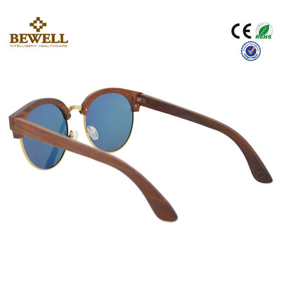 Red Sandalwood Wooden Eyeglasses With Polarized Revo Red Coated Lens With Uv400 Protection