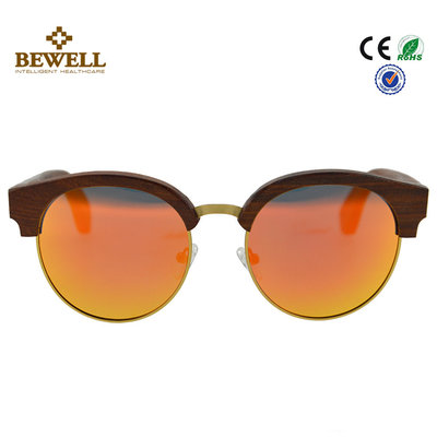 Red Sandalwood Wooden Eyeglasses With Polarized Revo Red Coated Lens With Uv400 Protection
