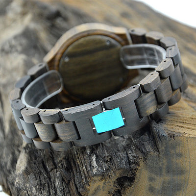 Custom Black Sandalwood Womens Wooden Watches With 12 Months Warranty