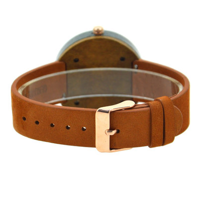 3 ATM  Luxury Marble Face Watch Wooden Case Back Cover For Man / Women