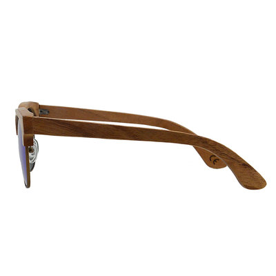 Polarized UV400 resistance custom wood sunglasses with metal frame