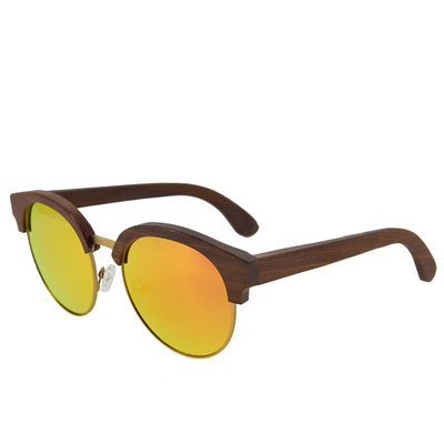 Fashion Vintage Wooden Polarized Sunglasses Eco Friendly For Promotion