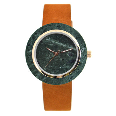 3 ATM  Luxury Marble Face Watch Wooden Case Back Cover For Man / Women