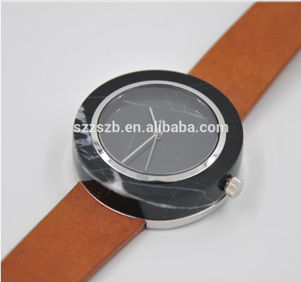 Luxury brand ladies Marble Wrist Watches / black stone watch 1 year Warranty