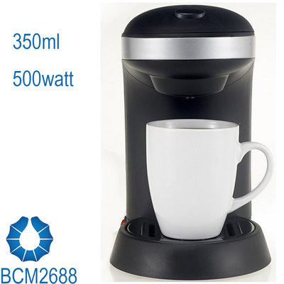 One Cup Drip Coffee Maker stream line design in black BCN2688