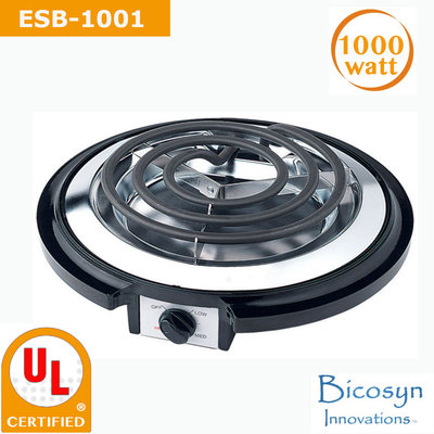 750/1000 Watt Cheap Single Buffet Burner Electric Hot Plate, Black, UL, Camping,School,Outdoor Stove