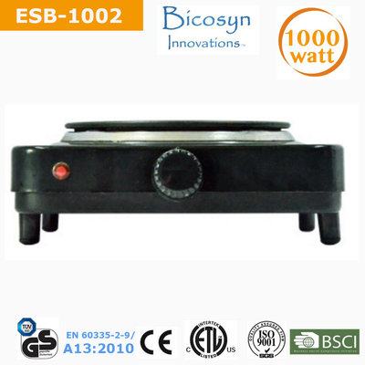 1000 Watt  Single Buffet Burner Electric Hot Plate, Black, UL, Camping,School,Outdoor Stove