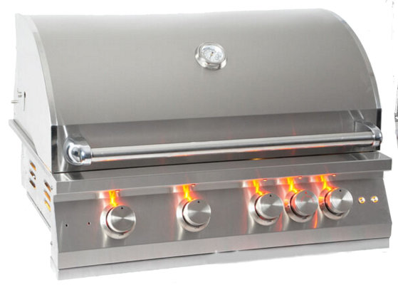Luxury outdoor bbq kitchen built in gas bbq grill bbq island with back burner, LED light , cast SUS 304 Burner for US