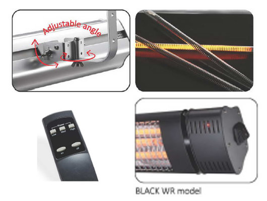 IP65 3000W Remote Control Electric Patio Heater Infrared Carbon fiber heating element Wall-Mounted/free standing outdoor