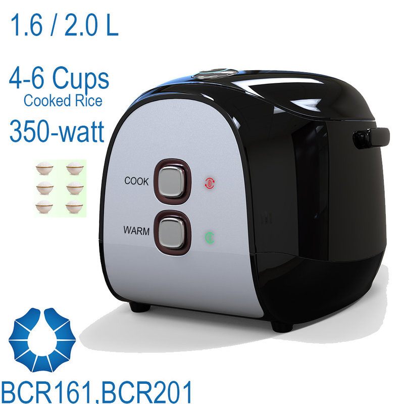 1.6/2.0L 4-6 cups Compact Square Rice Cooker fit for small family,student