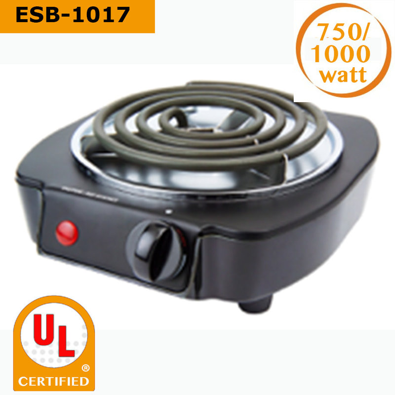 Amazon Best Selling 750/1000 Watt Single Buffet Burner Electric Hot Plate, Black/Silver, UL, camping,school,travel stove