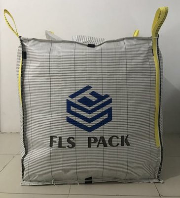 China Customized FIBC Antistatic Big Bags , Yellow Loops Bulk Grain Tote Bags supplier