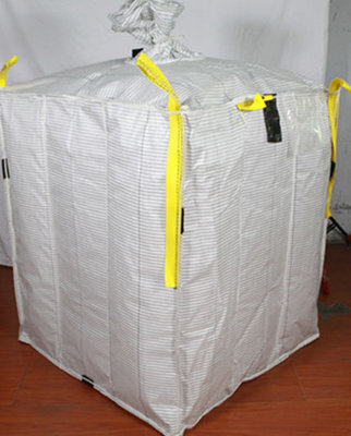 China Conductive Baffle Pp Woven Jumbo Bags With Chain And Overlock Stitching supplier