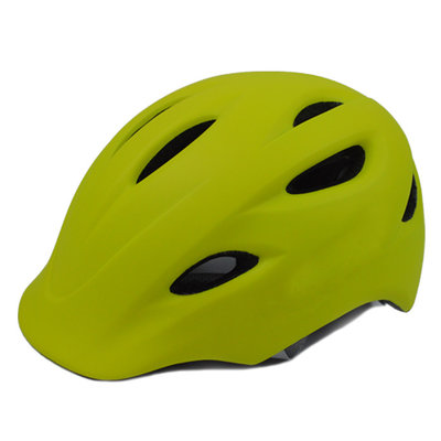 Fast Sport Kids Bike Helmet Adjustable Lime Green For Girl Inserted Webbing