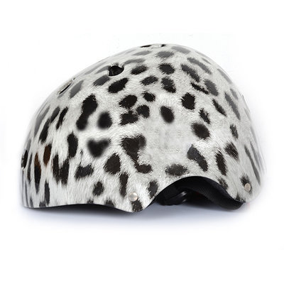 Durable Youth Downhill Skateboard Helmet Out - Mold Leopard Pattern
