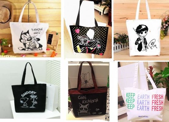 Recyclable Fashion Handle Canvas Shopping Bag