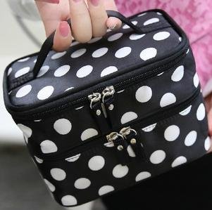 Double high-capacity zipper makeup bag lady's handbag