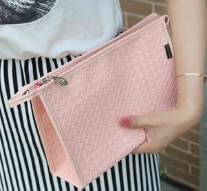 Fashion knitting fluorescent high-capacity lady makeup bag