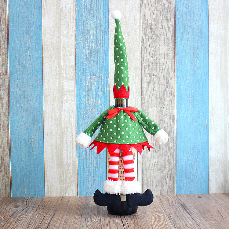 2015 Xmas decoration christmas bottle cloth red wine cloth bottle cover