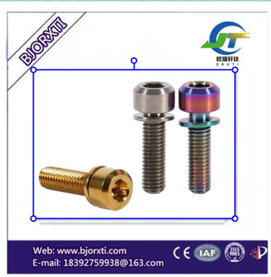 Titanium Alloy Screws BOLT GR5 TC4 DIN6921 M10 X 30 Flange Head For Bike Yellow Color