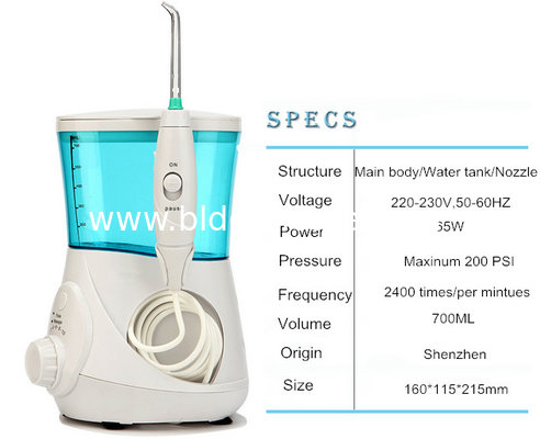 7 Multifunctional Tips for Oral Teeth and Dental Caring with 7 Nozzles Dental Care Oral Irrigatorwith 700ML Volume