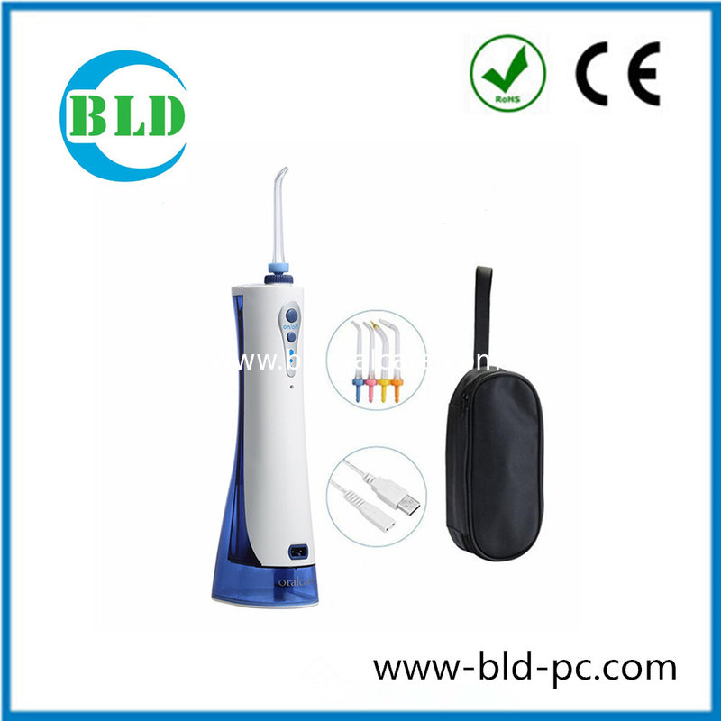 Cordless Dental Oral Irrigator 3 Mode High Capacity Water Tank with 4 Jet Tips 220ML Volum 5-90 psi Pressure