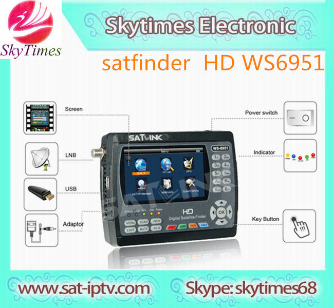 Original  Sat-link WS-6951  handhold  satlink digital satellite finder meter HD MPEG 4