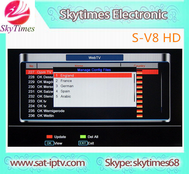 2015 HOT SELLING Skybox V8 HD PVR Support Web TV  SV8 HD S-V8 Receiver