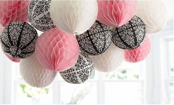 Wholesale Cheap Wedding Tissue Paper Tassel Garland Hot Pink Honeycomb Tissue Balls for Party Decoration