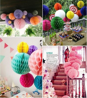 Colours Craft Paper Honeycomb Ball for Home Birthday Party Decoration