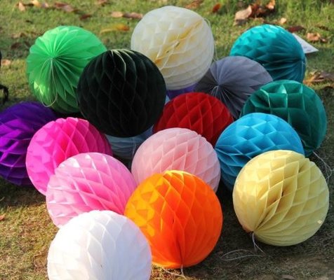 Wholesale Cheap Wedding Tissue Paper Tassel Garland Hot Pink Honeycomb Tissue Balls for Party Decoration