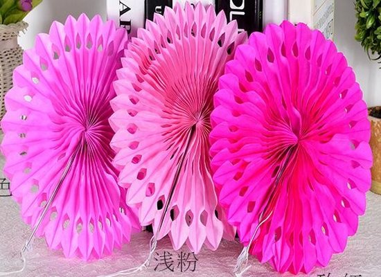 Offset Paper Hanging Fan for Wedding Party Exhibition Decorations