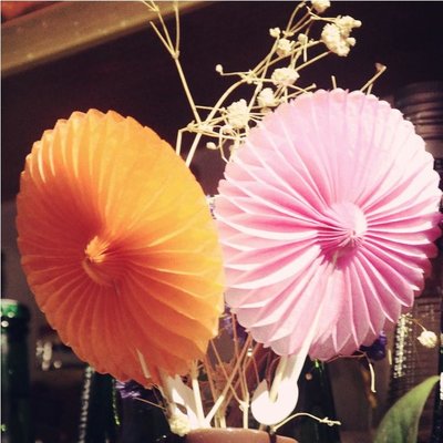 Offset Paper Hanging Fan for Wedding Party Exhibition Decorations
