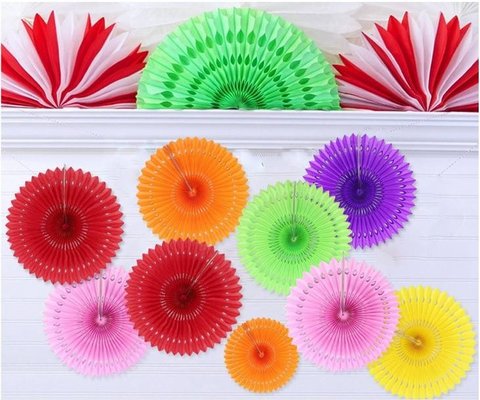 Offset Paper Hanging Fan for Wedding Party Exhibition Decorations