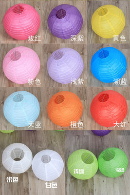 8" Egg Irregular Even Rib Lanterns Red Paper Round Ball
