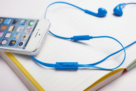 Blue Stereo Sports Earphone with Mic for music and call