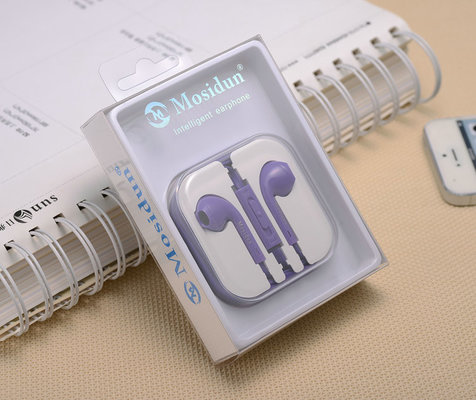 In-Ear Stereo Purple Earphone 3.5mm Headphones Headset with Mic for Iphone