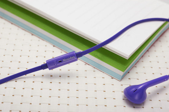 In-Ear Stereo Purple Earphone 3.5mm Headphones Headset with Mic for Iphone