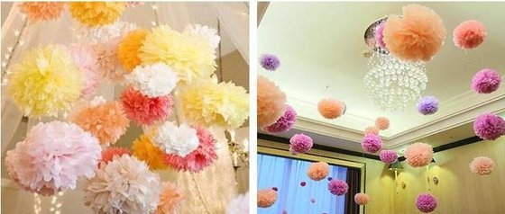 Hot selling Wedding Party Decoration Strips Tissue Paper Tassel pompoms graduation favor