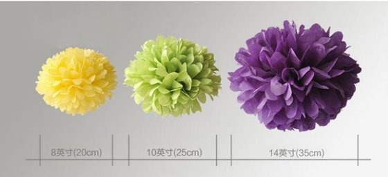 8" Yard Tissue Paper Pom Poms Flower Balls for Party Decoration Birthday Paper Decoration