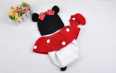 Newborn Baby Photo Prop Crochet Custom Mickey Mouse Photography Back Drop Props Clothing Sets