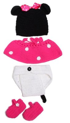 Newborn Baby Photo Prop Crochet Custom Mickey Mouse Photography Back Drop Props Clothing Sets