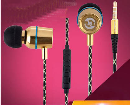 high quality Nice Magnet metal in-ear sport bass with mic for iphone&Android metal earphone with mic