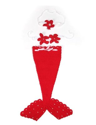 Newborn Baby Mermaid Cotton Photography Prop Animal Crochet Knitted Dress Sets